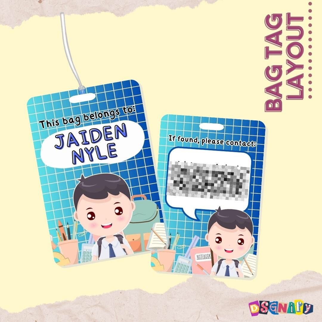 Laminated/PVC Name Tag - Bag Tag - Notebook Sticker - Subject Label ...