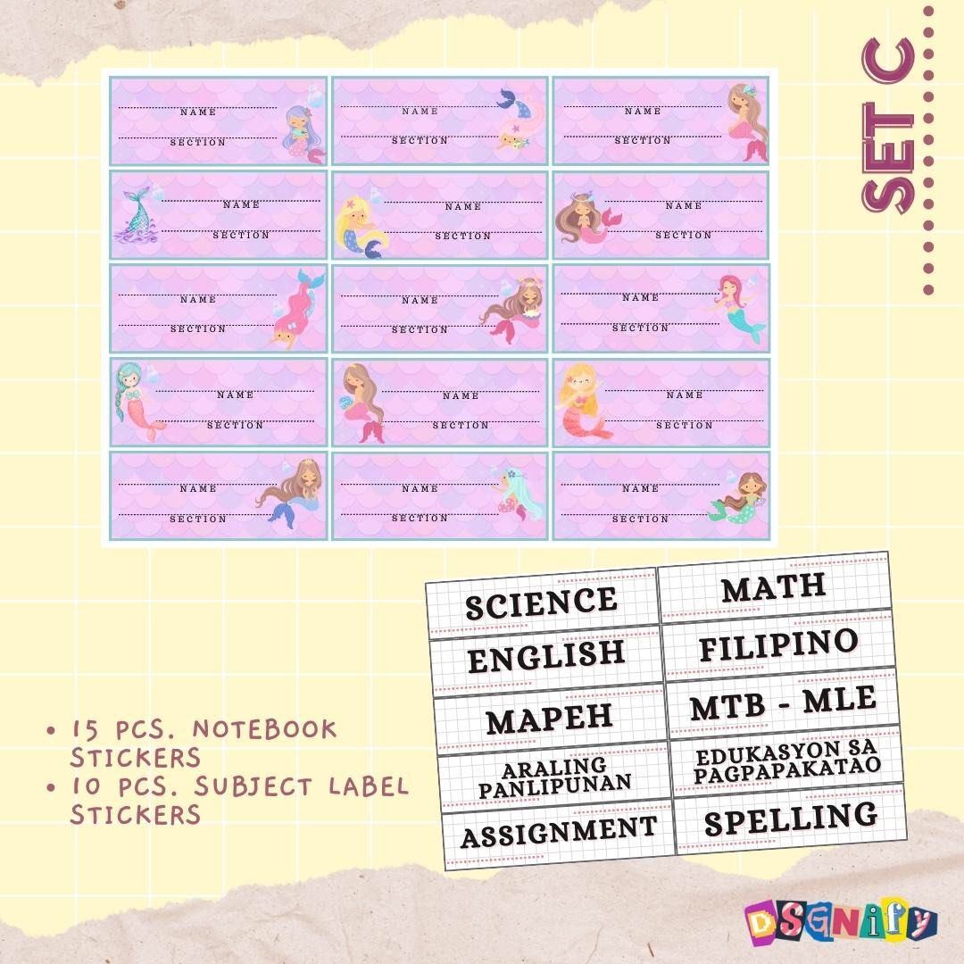 Laminated/PVC Name Tag - Bag Tag - Notebook Sticker - Subject Label ...