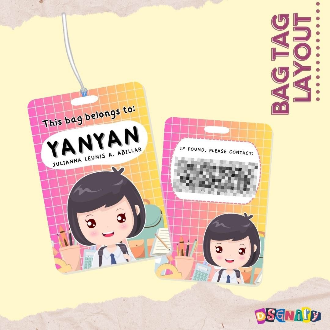 Laminated/PVC Name Tag - Bag Tag - Notebook Sticker - Subject Label ...