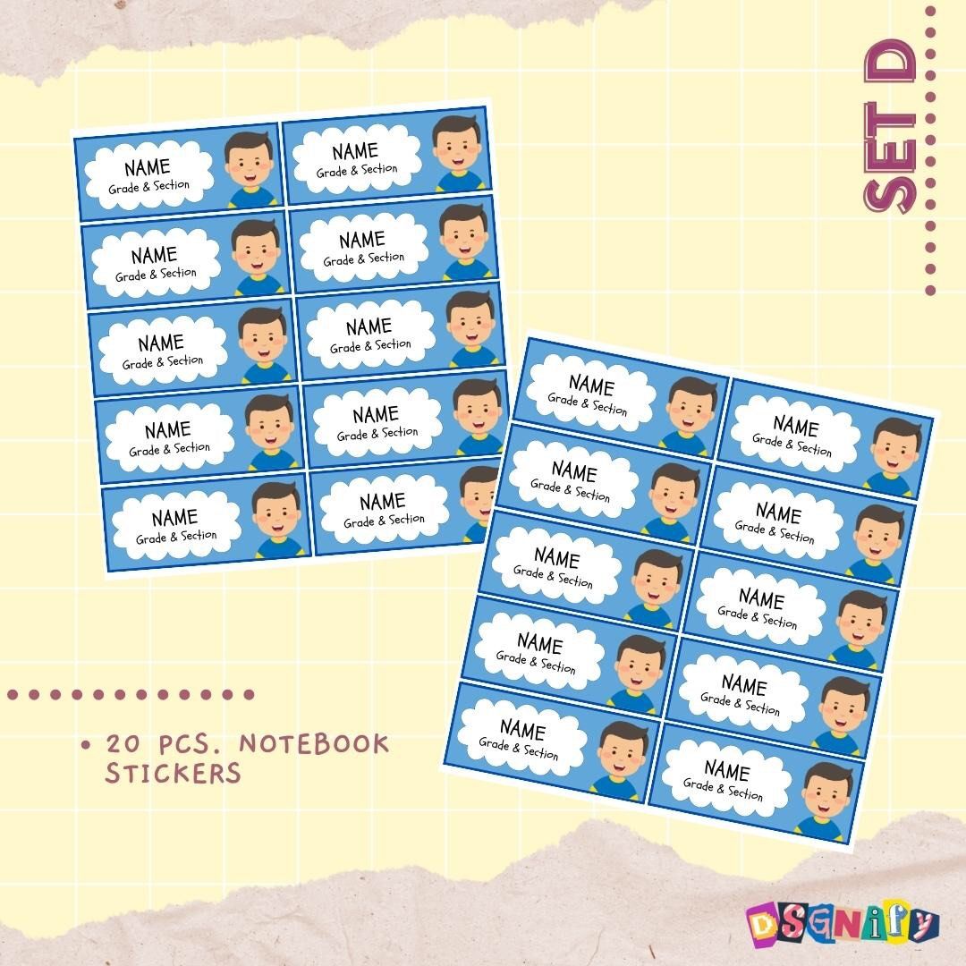 Laminated/PVC Name Tag - Bag Tag - Notebook Sticker - Subject Label ...