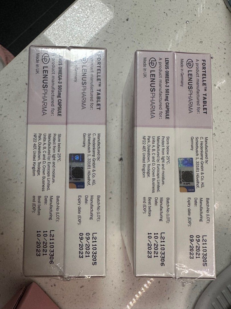 Lenus Omega 3 and Fortelle tablet, Health & Nutrition, Health ...