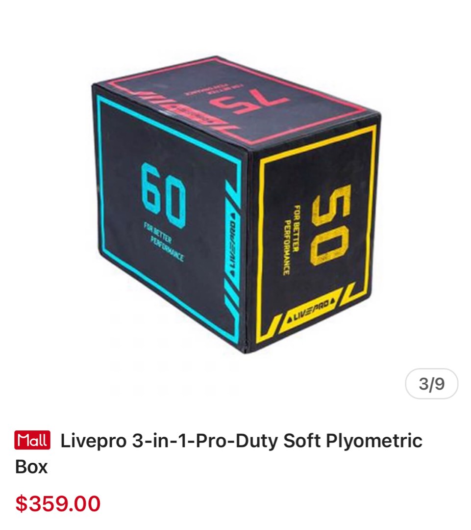 Livepro plyometric box, Sports Equipment, Exercise & Fitness, Toning ...