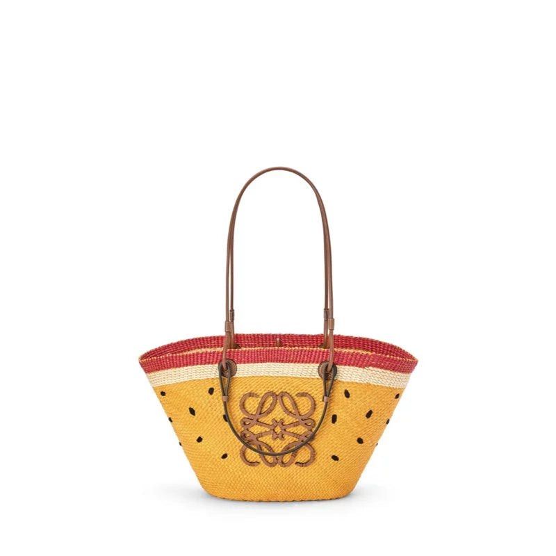 Loewe Passion Fruit Basket bag in iraca palm and calfskin, 名牌, 手袋及銀包 ...