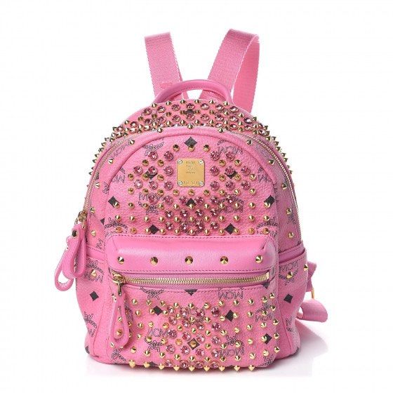 MCM Visetos Swarovski Mini Stark Diamond Backpack, Women's Fashion ...