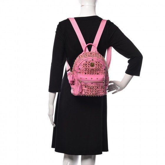 MCM Visetos Swarovski Mini Stark Diamond Backpack, Women's Fashion ...