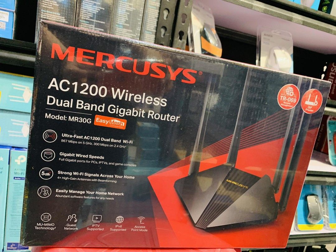 Mercusys MR30G AC1200 Wireless Dual Band Gigabit Router, Computers ...