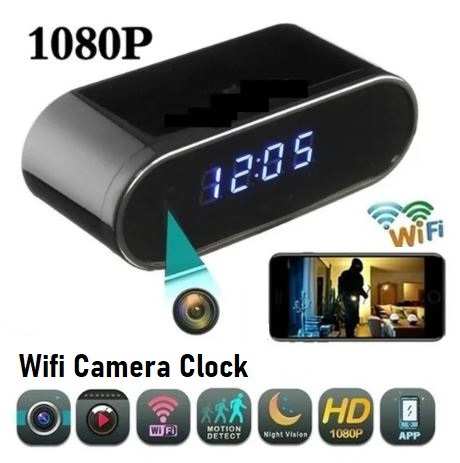 Mini IP Camera Clock Hidden Spy Cam Wireless Pinhole Camera CCTV Video ...