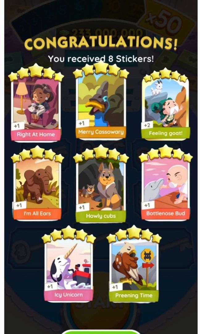 Monopoly Go 5 star stickers!, Video Gaming, Video Games, Others on ...