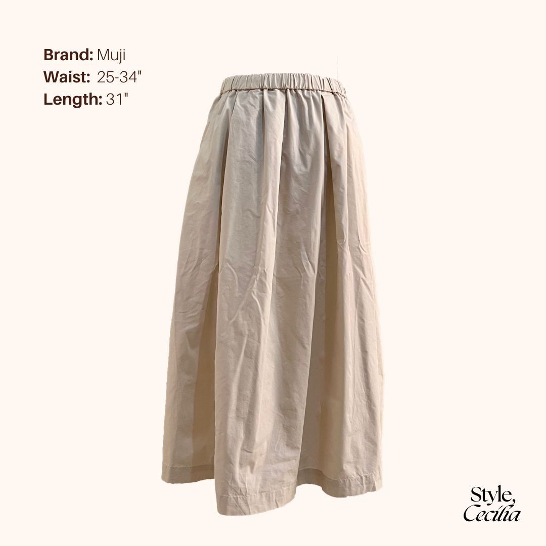 MUJI Maxi Skirt (Cream) on Carousell