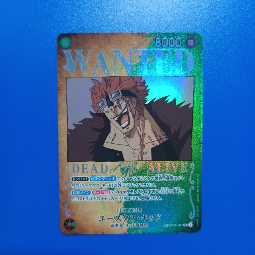 One Piece Card Game OP03 Eustass Kid Wanted SP, Hobbies & Toys, Toys ...