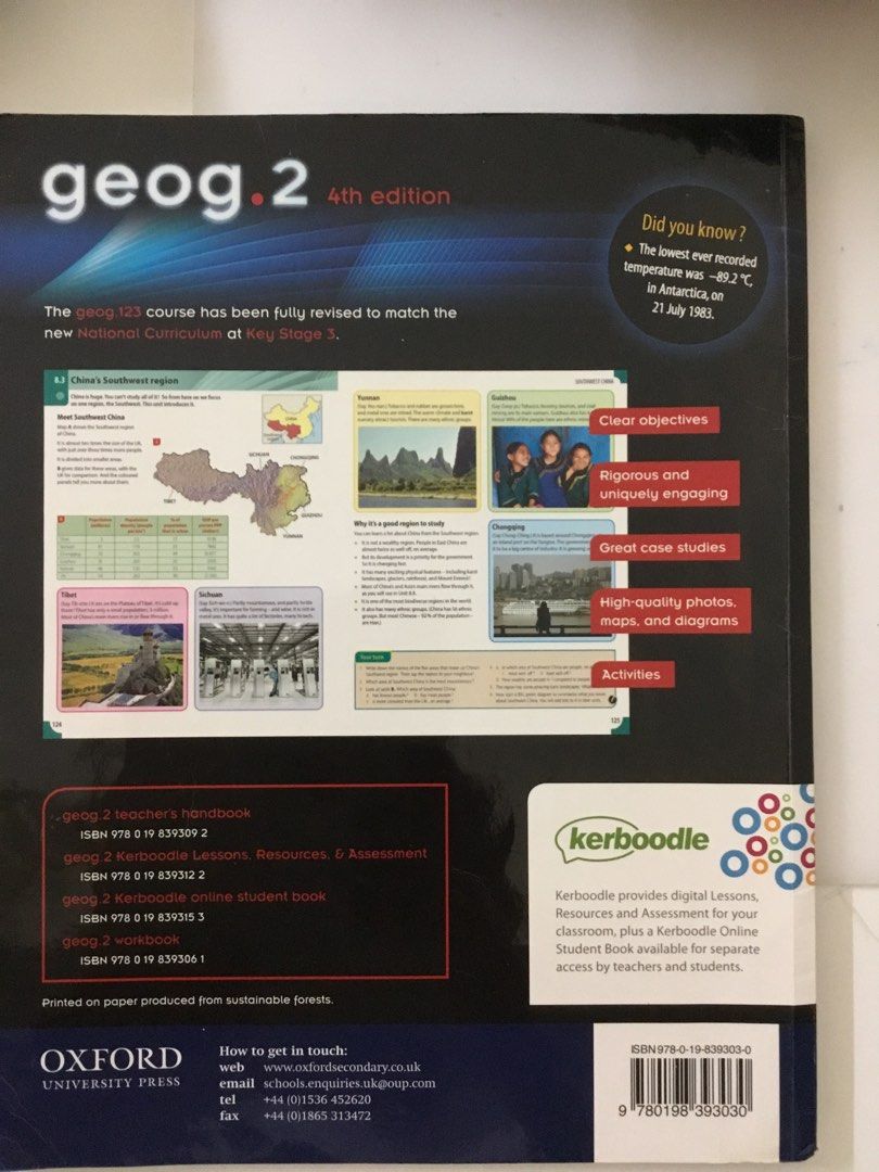 Oxford KS3 4th Edition Geography textbook (geog.2), Hobbies & Toys, Books & Magazines, Textbooks ...