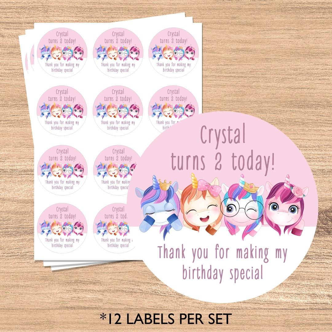 Personalized Birthday Sticker Labels Party Favor Labels Goodie Bag ...