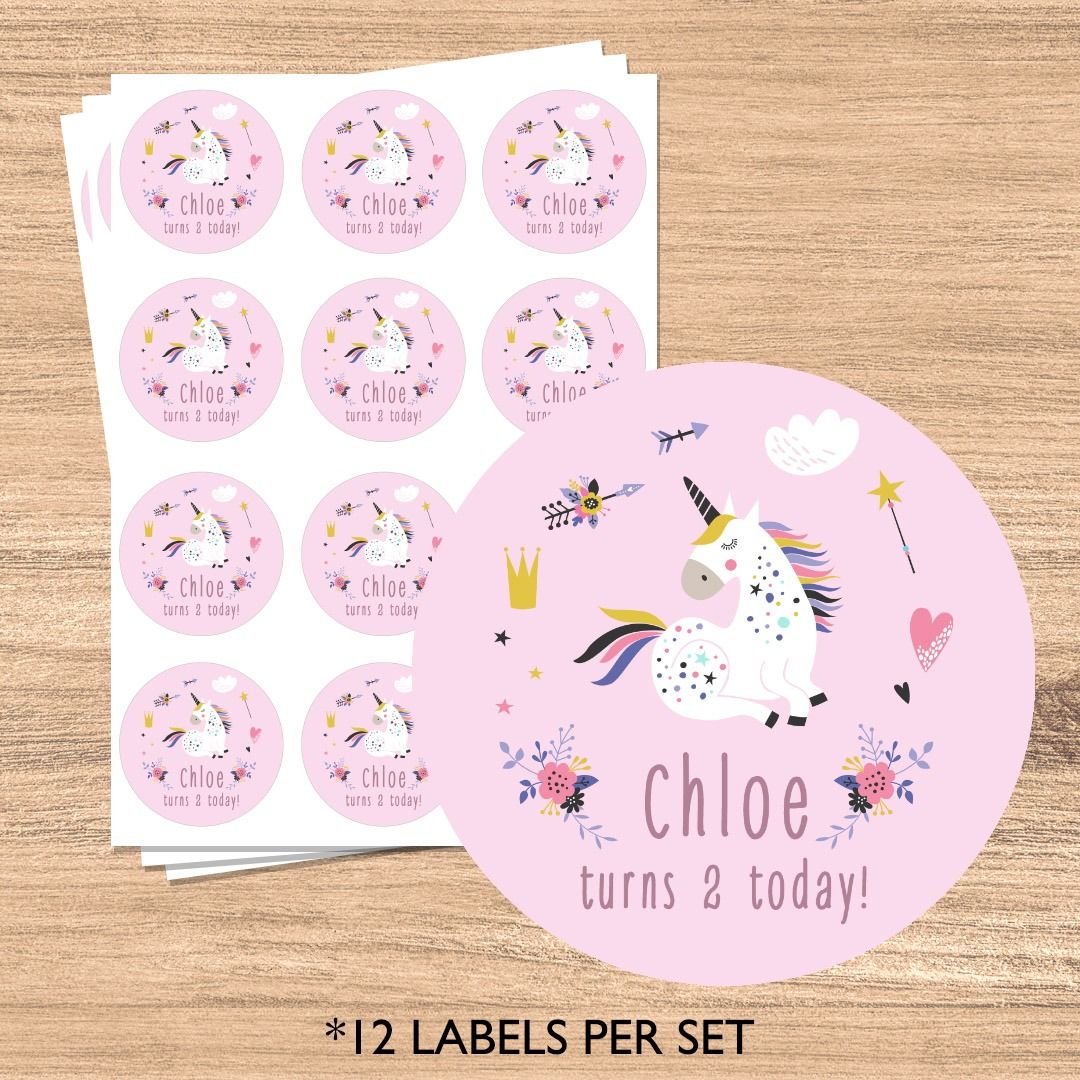Personalized Birthday Sticker Labels Party Favor Labels Goodie Bag ...