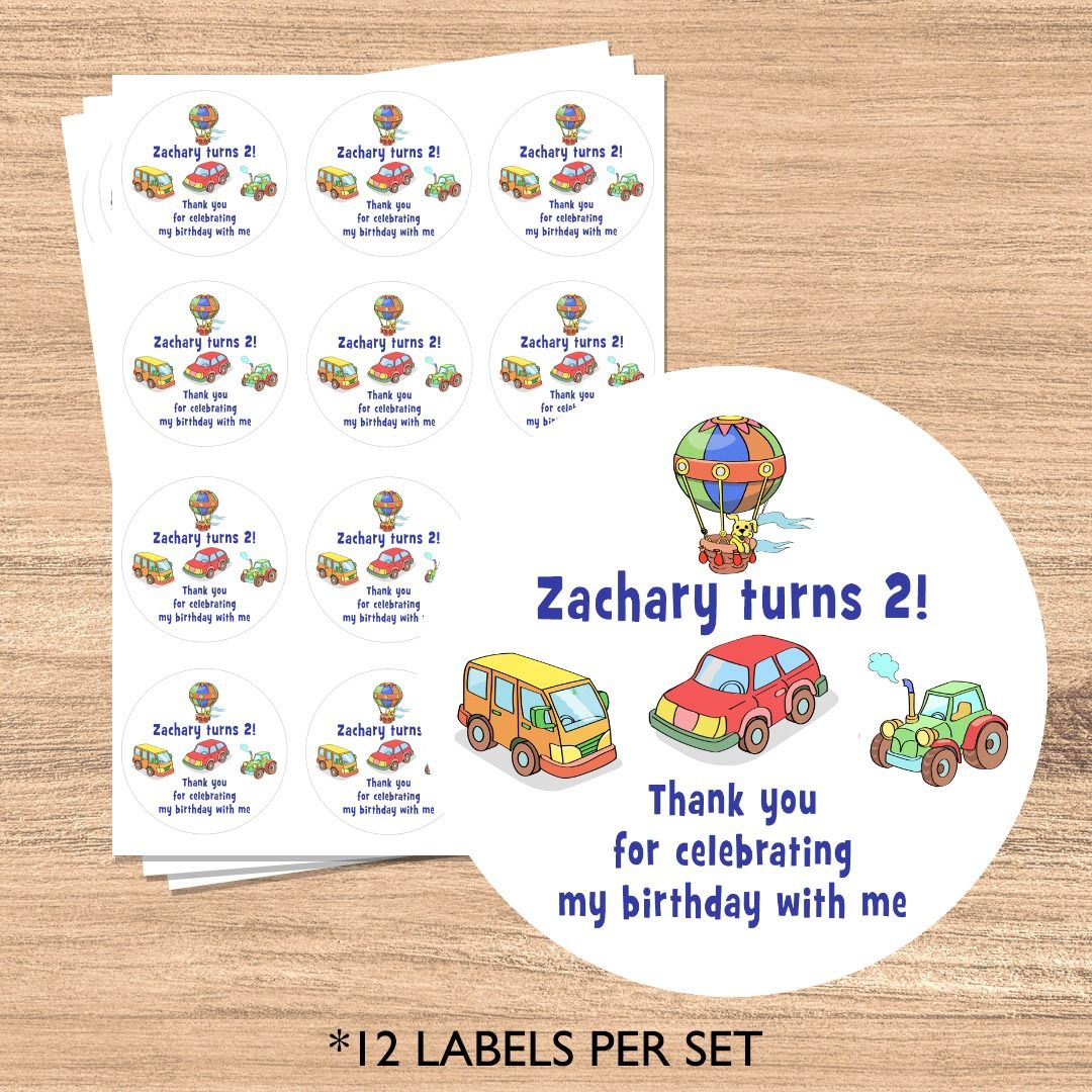 Personalized Birthday Sticker Labels Party Favor Labels Goodie Bag ...
