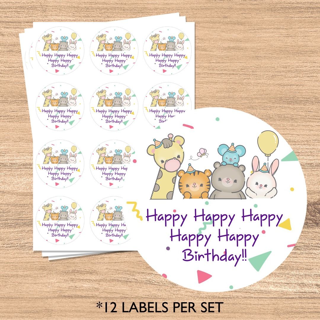 Personalized Birthday Sticker Labels Party Favor Labels Goodie Bag ...