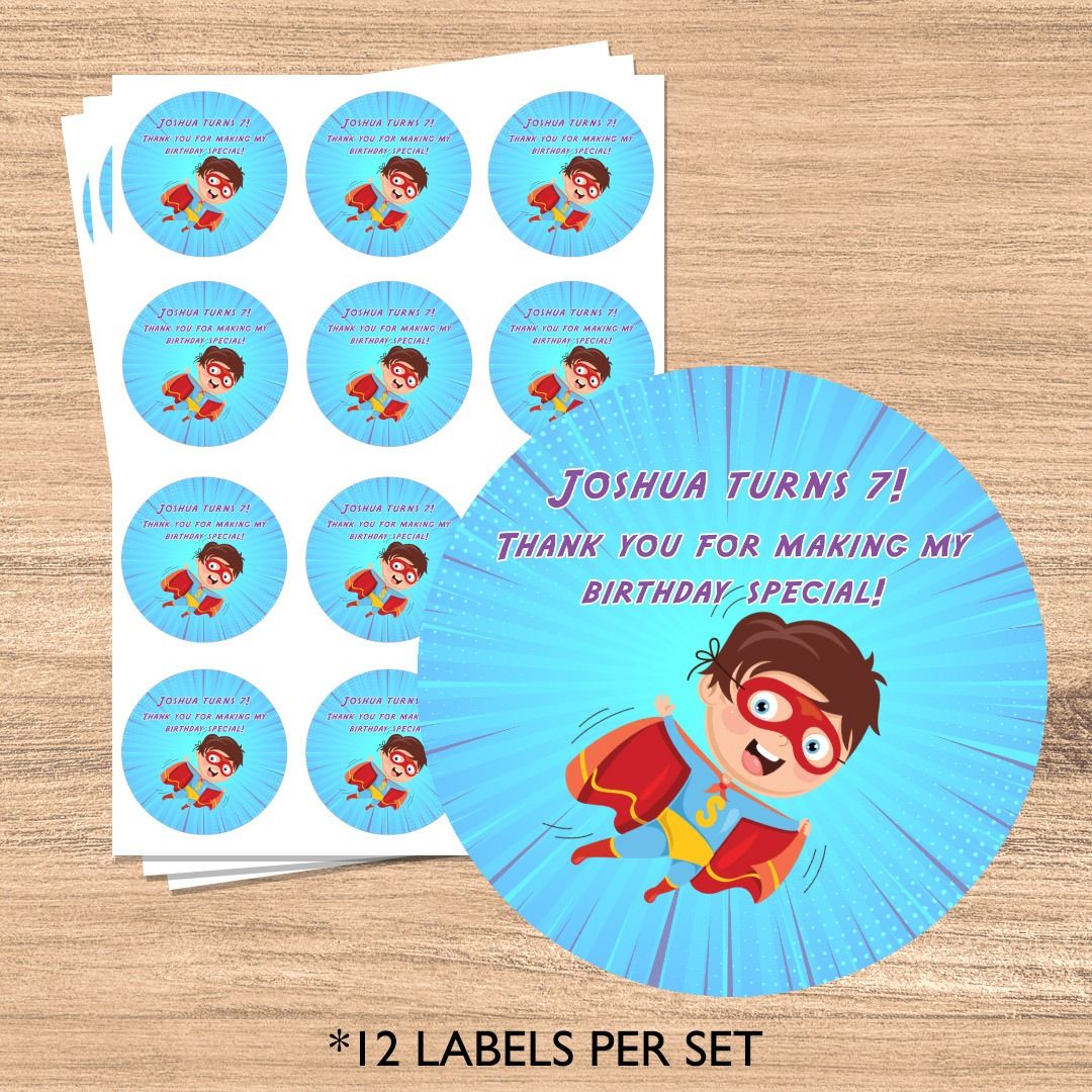 Personalized Birthday Sticker Labels Party Favor Labels Goodie Bag ...