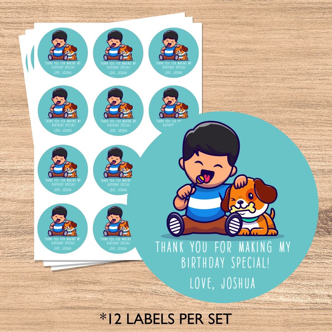 Personalized Birthday Sticker Labels Party Favor Labels Goodie Bag ...