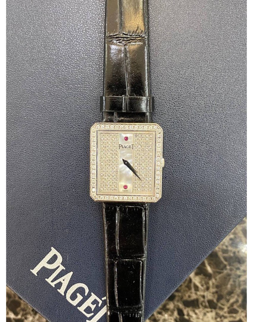 PIAGET 750 WHITE GOLD MOTHER OF PEARL DIAL WITH DIAMONDS AND RUBIES ...