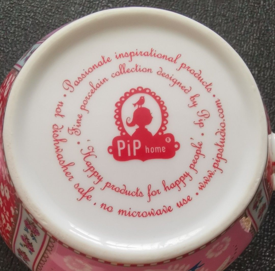 PIP Studio Floral Tea Pot (Blue & Pink) - 1.6 Litre, Furniture & Home ...