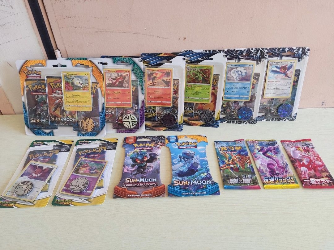 (Sealed/Ready Stock) Pokemon TCG Sealed Booster Sleeved Packs 3 Pack ...