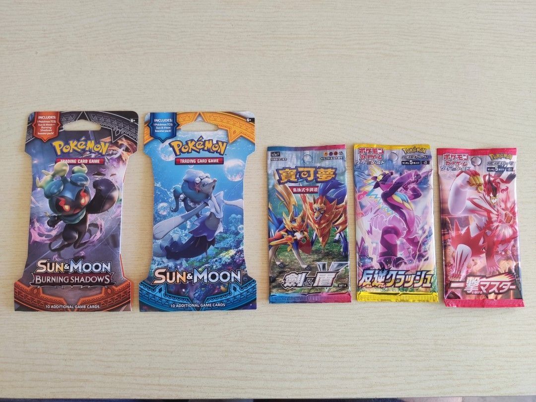 (Sealed/Ready Stock) Pokemon TCG Sealed Booster Sleeved Packs 3 Pack ...