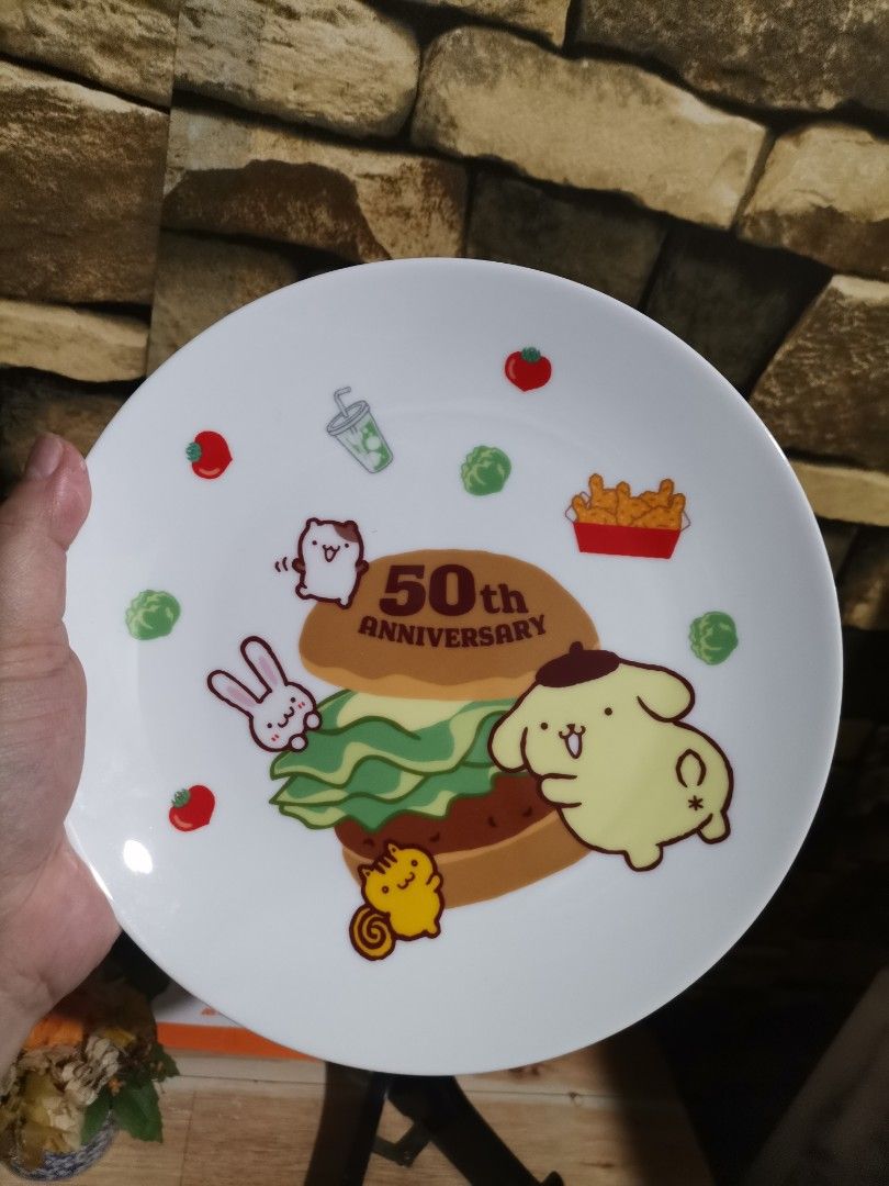 Pompompurin x Mos Burger 50th anniversary collaboration plate (SOLD PER ...
