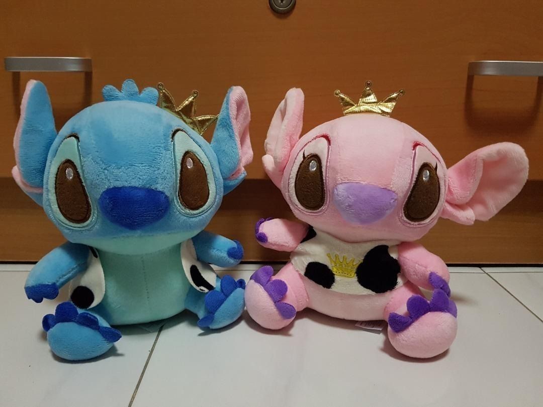 Prince & Princess Stitch & Angel Plush Toy (20cm) #ToaPayohMRT, Hobbies ...