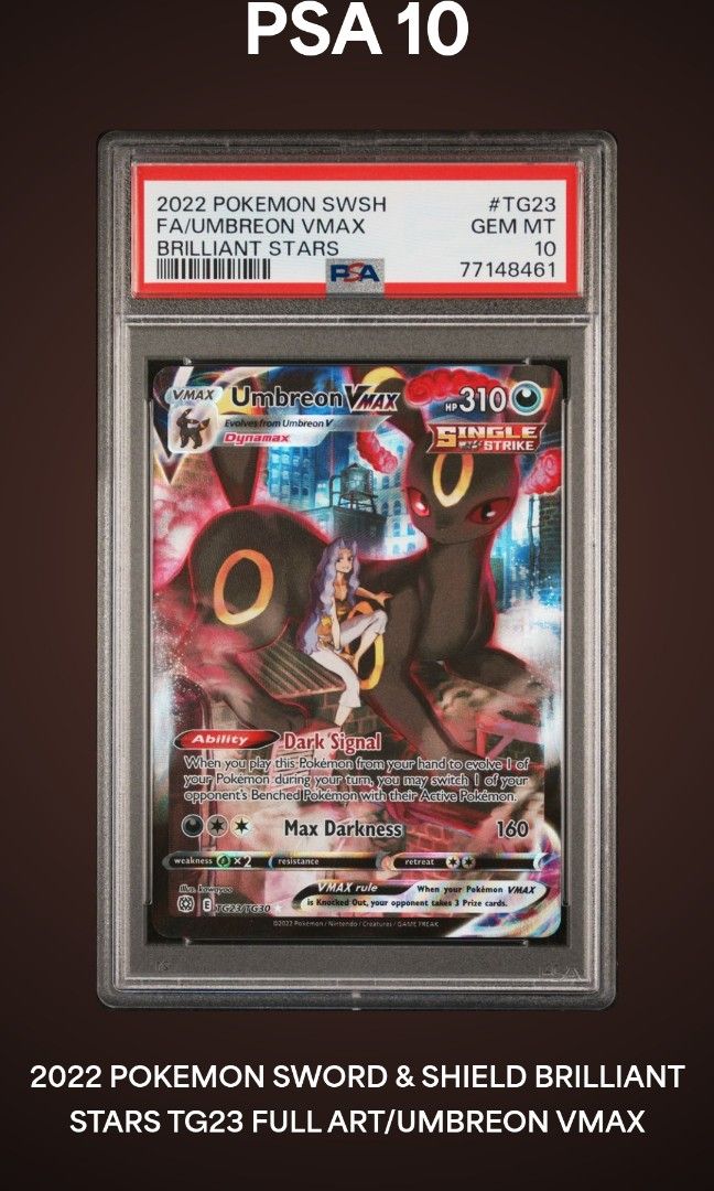 PSA 10 UMBREON VMAX TRAINER GALLERY BRILLIANT STARS FULL ART POKEMON ...