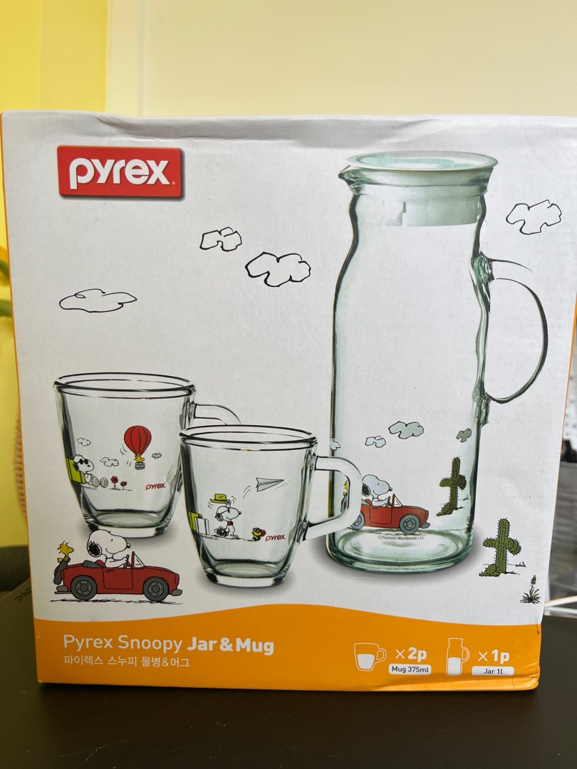 Pyrex Snoopy Jar & 2 mugs, Furniture & Home Living, Kitchenware ...