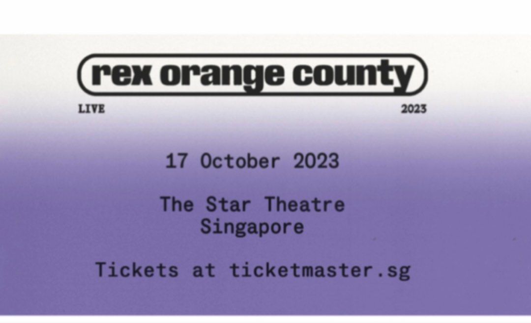 rex orange county concert tickets, cat 2, Tickets & Vouchers, Event ...