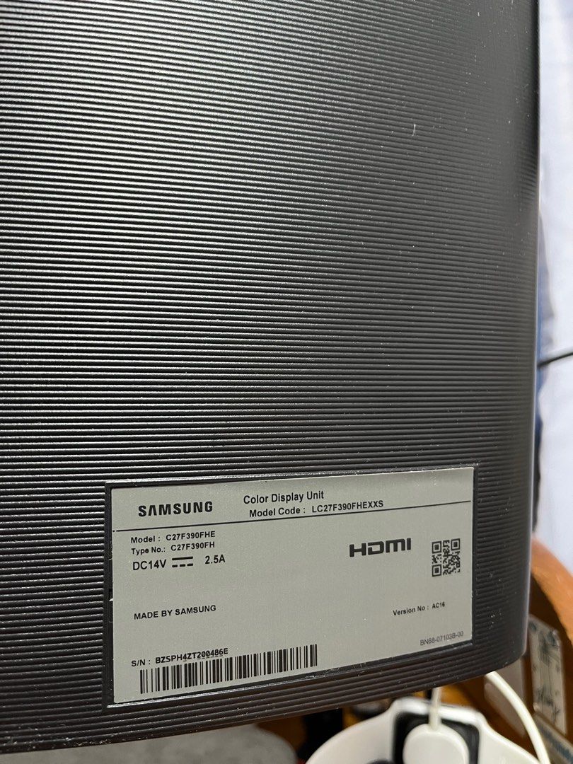 Samsung Curved Monitor C27F390FHE, Computers & Tech, Parts ...