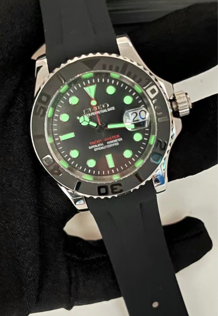 Seiko Mod yatchmaster ym stainless steel rubber, Men's Fashion, Watches ...