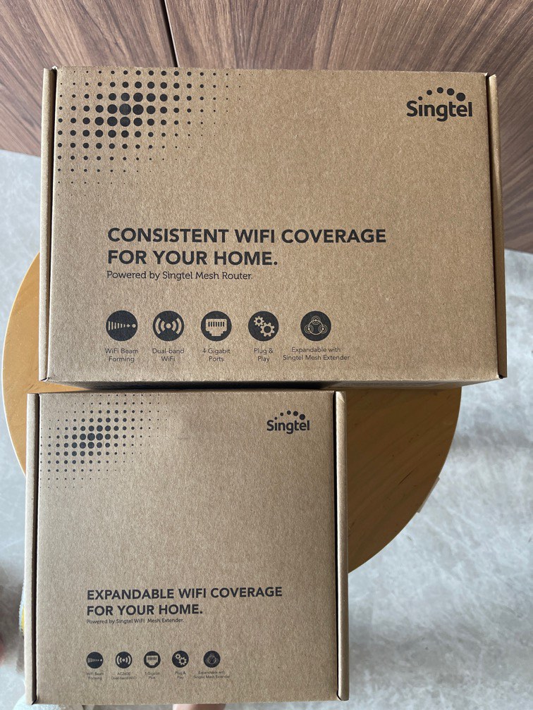 Singtel Mesh Router and Mesh Extender, Computers & Tech, Parts ...