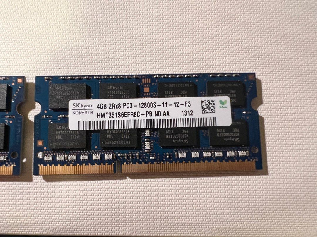 SK hynix 4GB 2Rx8 PC3 12800S-11-12-F3 (Total 8GB), 電腦＆科技, 手提電腦 - Carousell