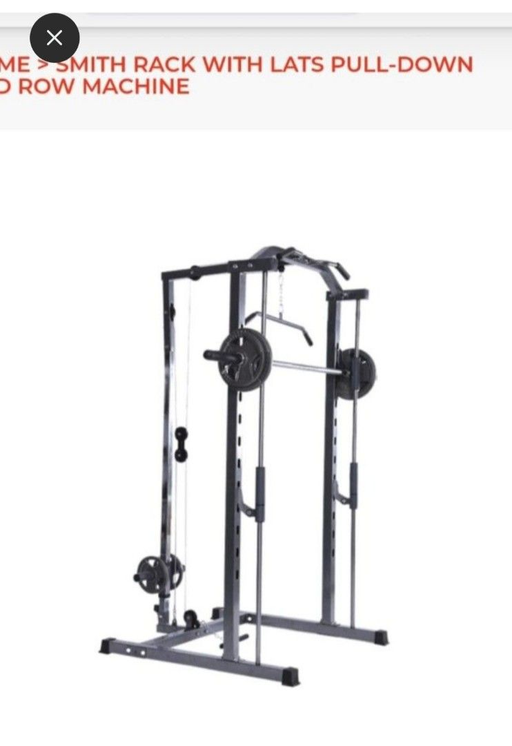 Smith Machine plus Lat pulldown, and row, Sports Equipment, Exercise ...