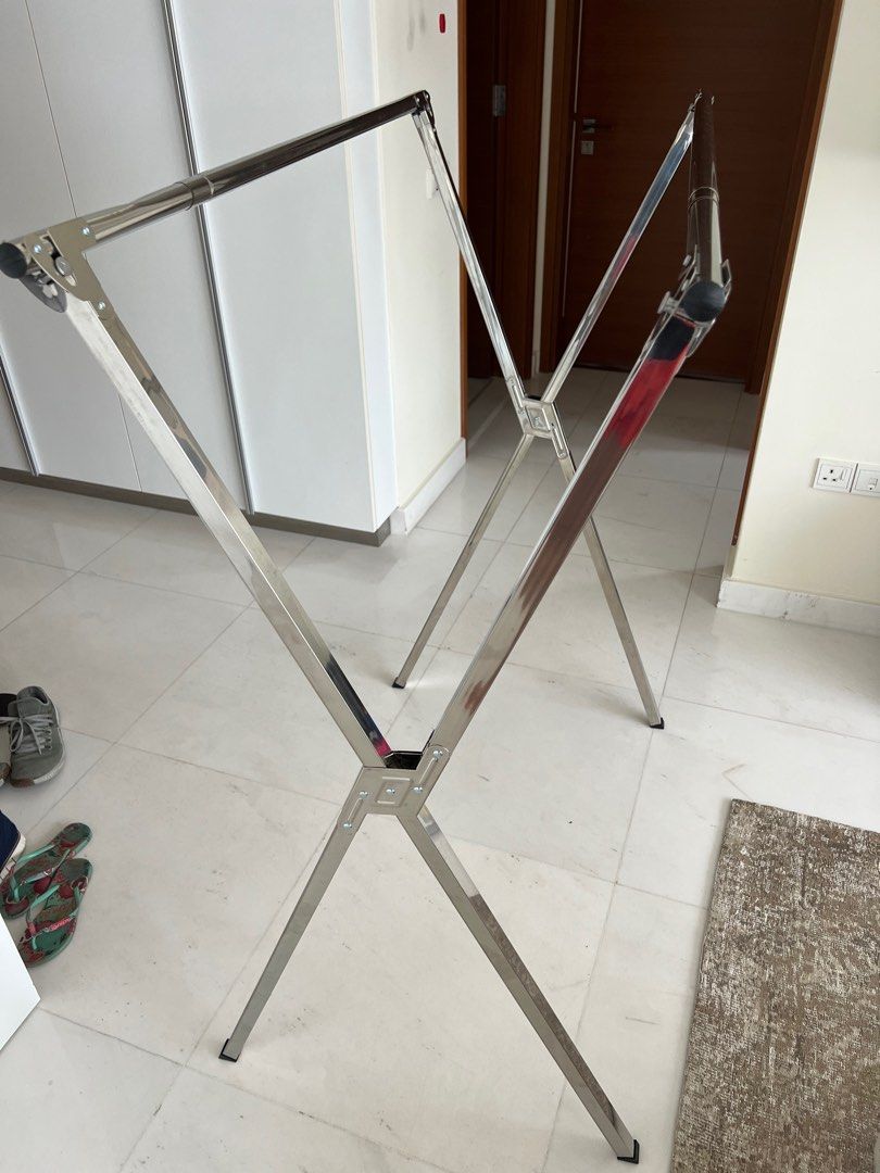 Stainless Steel Clothing Rack - adjustable & foldable, Furniture & Home ...