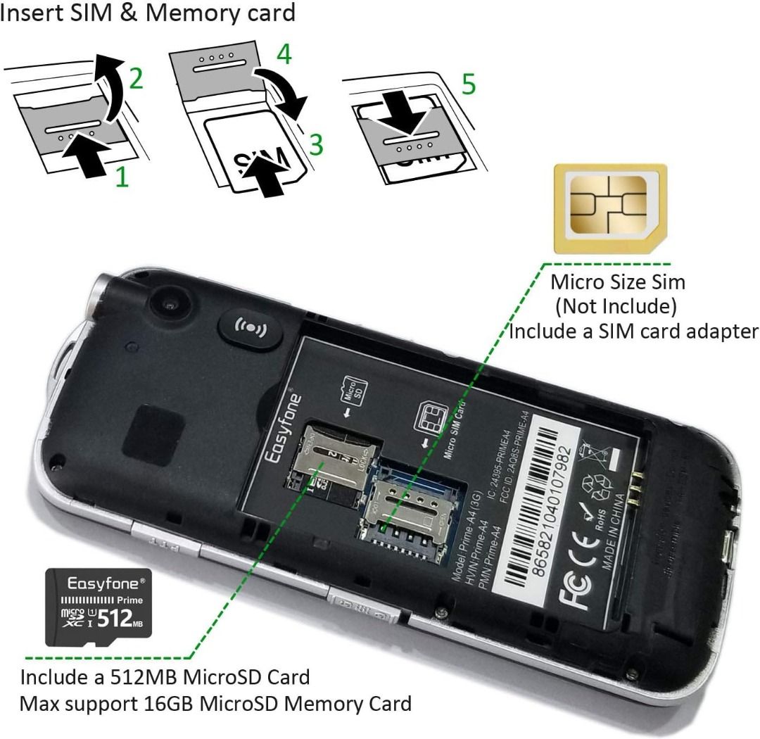 [Stockist.SG] Easyfone Prime-A4 Sim-Free Smart Senior Mobile Phone, Big ...