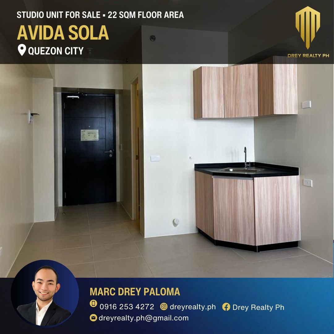 Studio Unit at 22 SQM in Avida Sola w/ 1 Parking Inclusive in Vertis ...