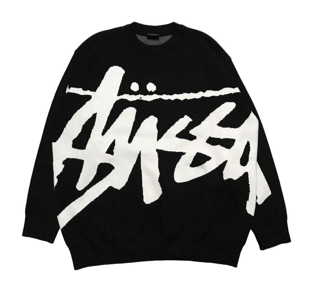 Stussy Script Black Knitted L/S, Men's Fashion, Coats, Jackets and ...