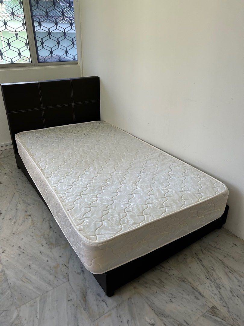 Super Single bed frame and mattress, Furniture & Home Living, Furniture ...