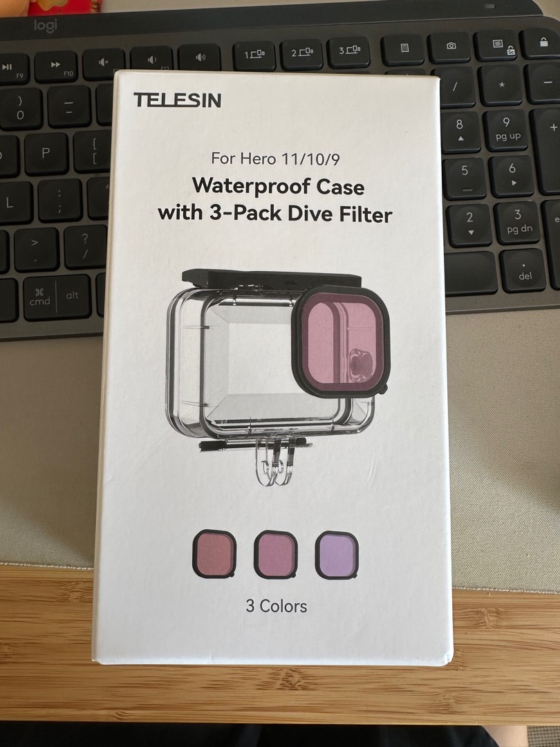 Telesin GoPro Hero 9/10/11 Waterproof Housing + 3 Filter Lens ...
