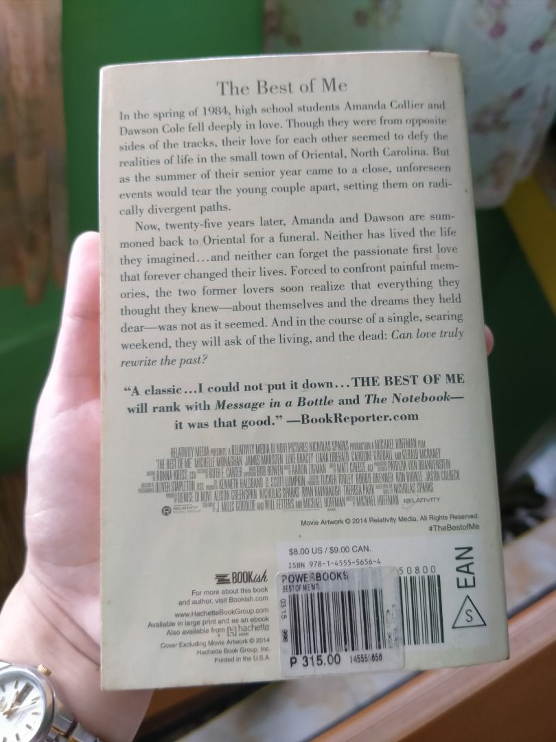 The Best of Me by Nicholas Sparks, Hobbies & Toys, Books & Magazines, Fiction & Non-Fiction on ...