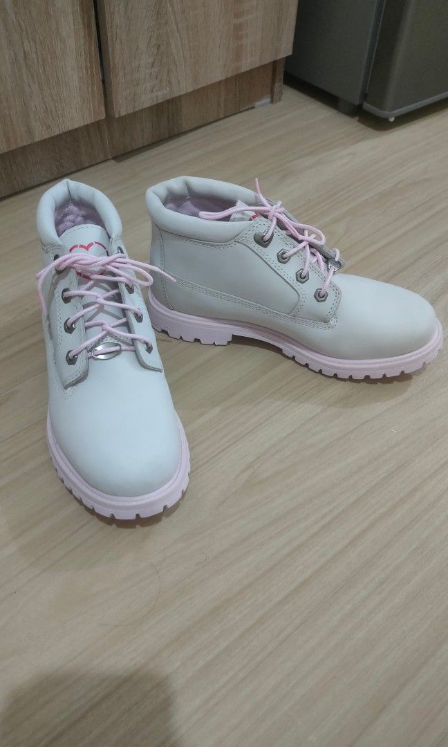 Timberland White Valentine Nellie Chuka Boots, Women's Fashion ...