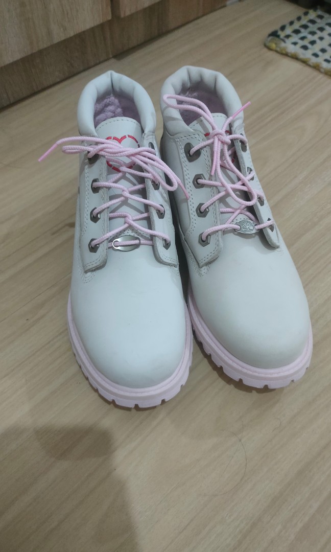 Timberland White Valentine Nellie Chuka Boots, Women's Fashion ...