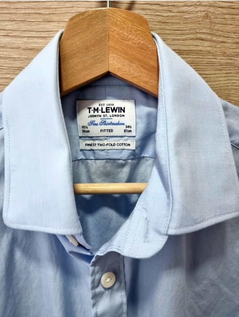TM Lewin blue formal shirt, Men's Fashion, Tops & Sets, Formal Shirts ...