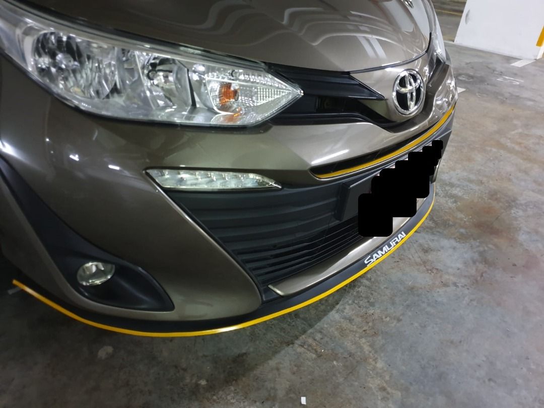 Toyota Vios Bumper Car Lip Bumper line stickers - Authentic Yellow 3M ...