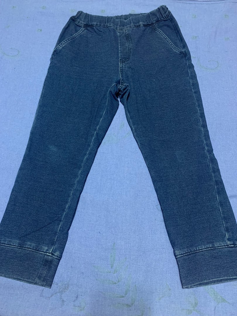 Uni qlo Tokong strechable pants maong design, Babies & Kids, Babies ...