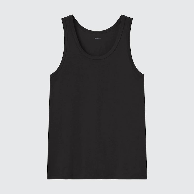 Uniqlo Kaos Dalam Airism Katun Tanpa Lengan Tank Top Hitam on Carousell
