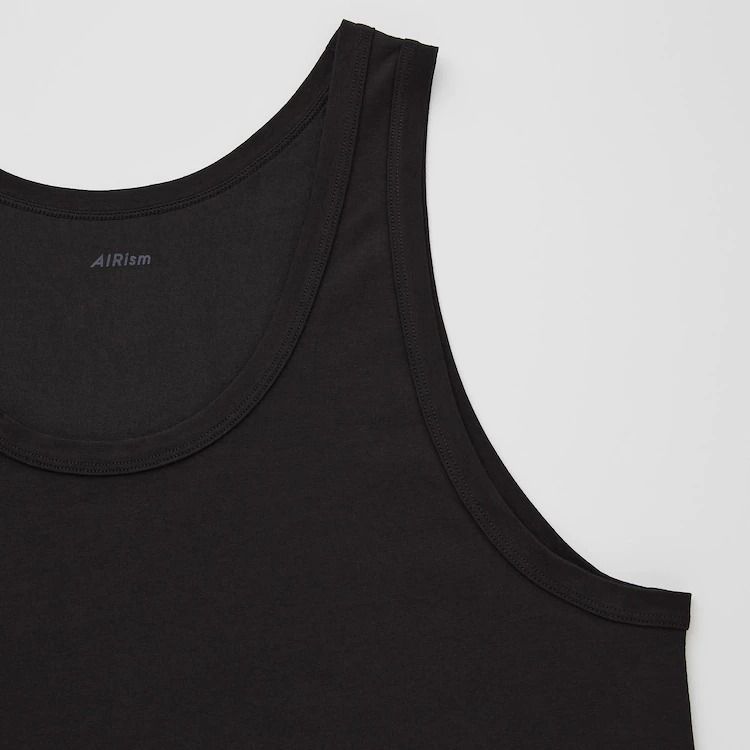 Uniqlo Kaos Dalam Airism Katun Tanpa Lengan Tank Top Hitam on Carousell