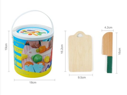 Velcro Wooden Fruit and Vegetable Combination Cutting Toys Set ...